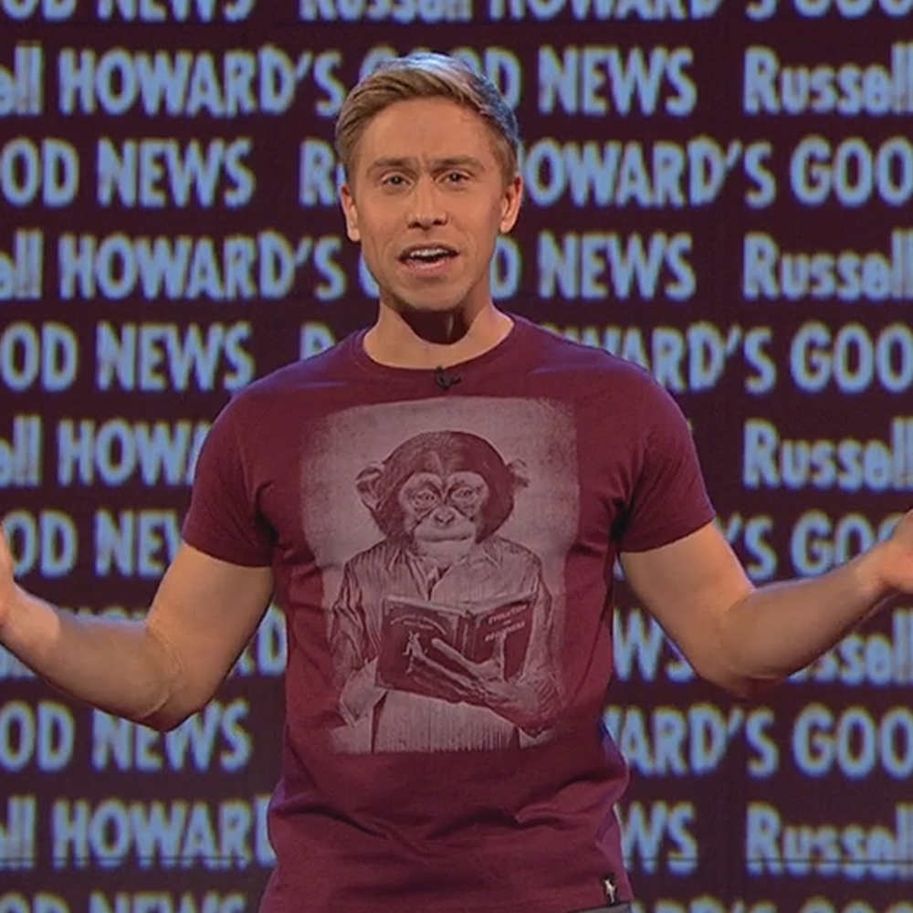 Dirty Velvet - Russell Howard - wearing our Manimal T-shirt on BBC2 - 63